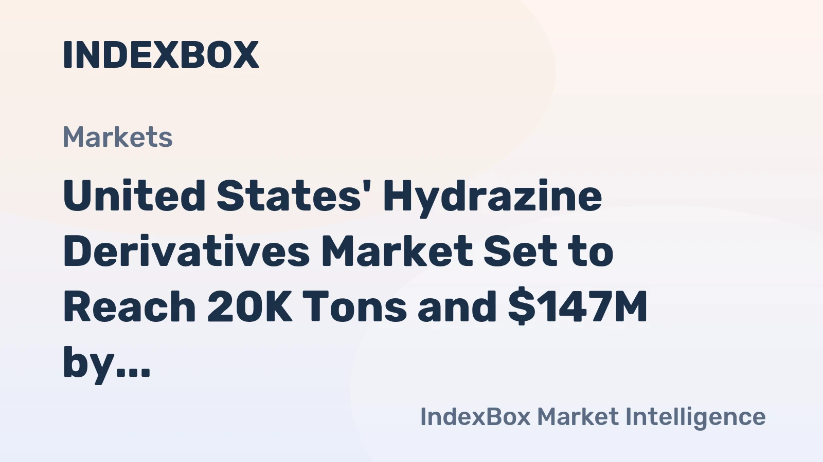 United States' Hydrazine Derivatives Market Set to Reach 20K Tons and $147M by 2035