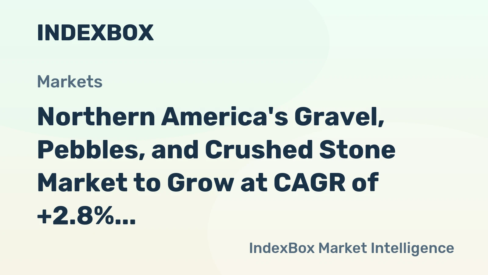 Northern America's Gravel, Pebbles, and Crushed Stone Market to Grow at CAGR of +2.8% from 2024 to 2035