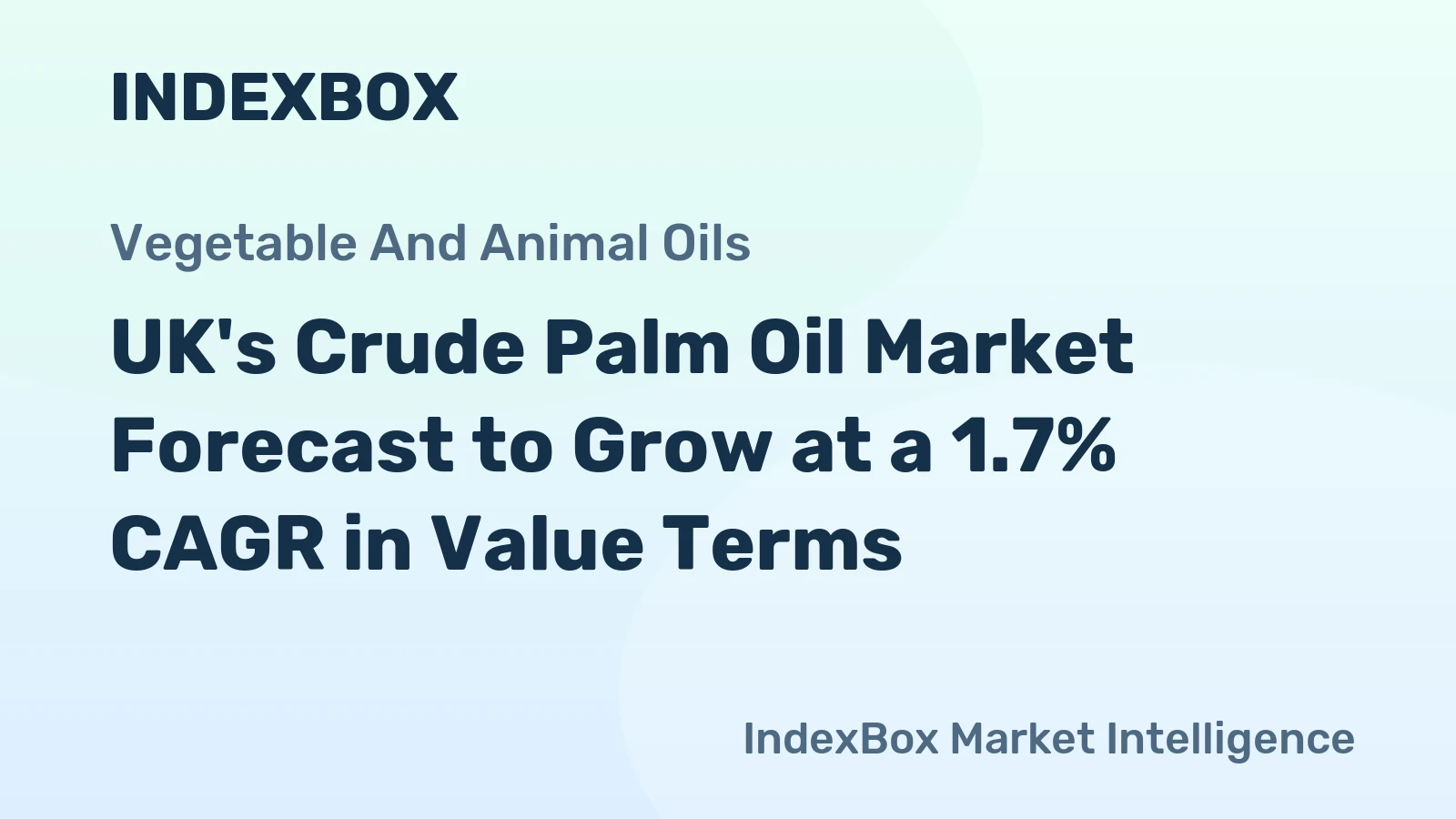 UK's Crude Palm Oil Market Forecast to Grow at a 1.7% CAGR in Value Terms