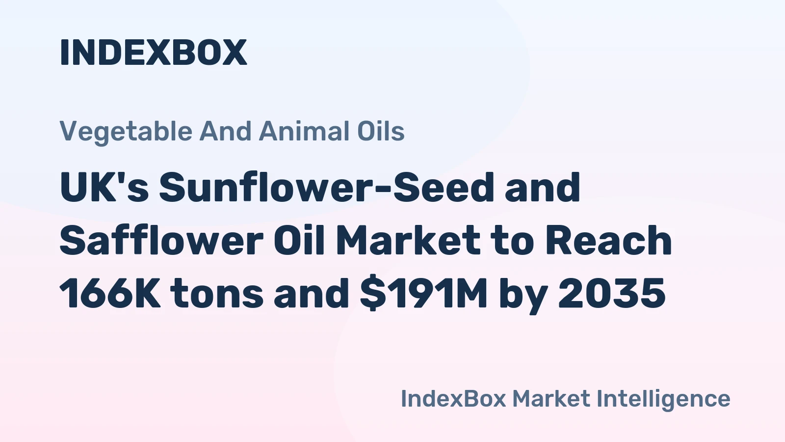 UK's Sunflower-Seed and Safflower Oil Market to Reach 166K tons and $191M by 2035