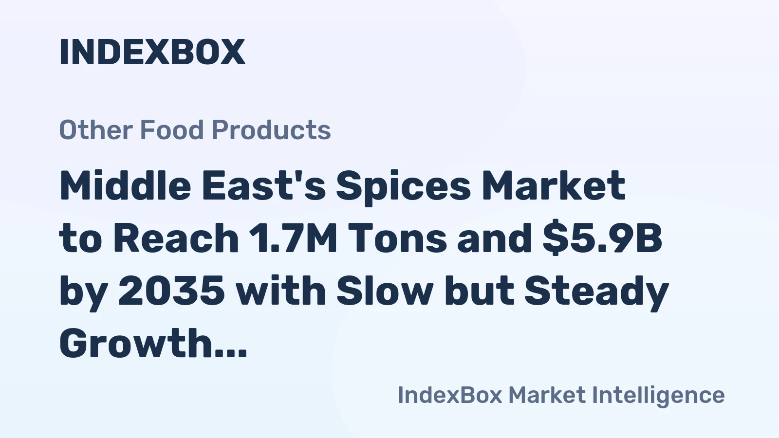 Middle East's Spices Market to Reach 1.7M Tons and $5.9B by 2035 with Slow but Steady Growth