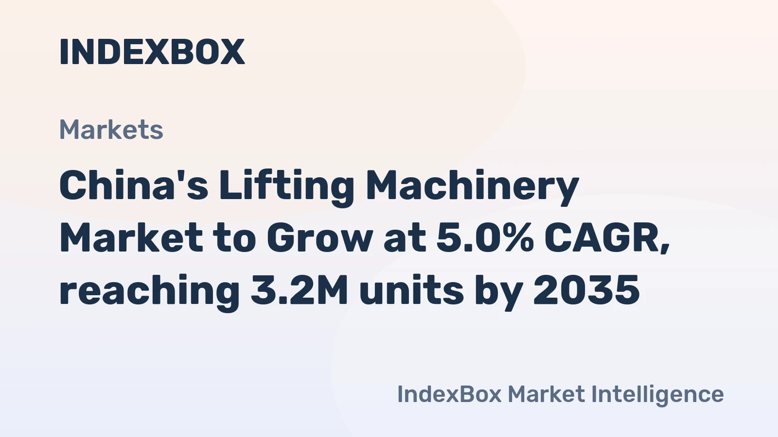 China's Lifting Machinery Market to Grow at 5.0% CAGR, reaching 3.2M units by 2035