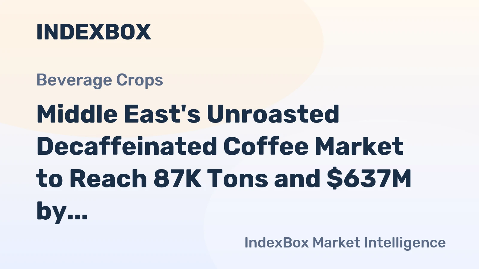 Middle East's Unroasted Decaffeinated Coffee Market to Reach 87K Tons and $637M by 2035