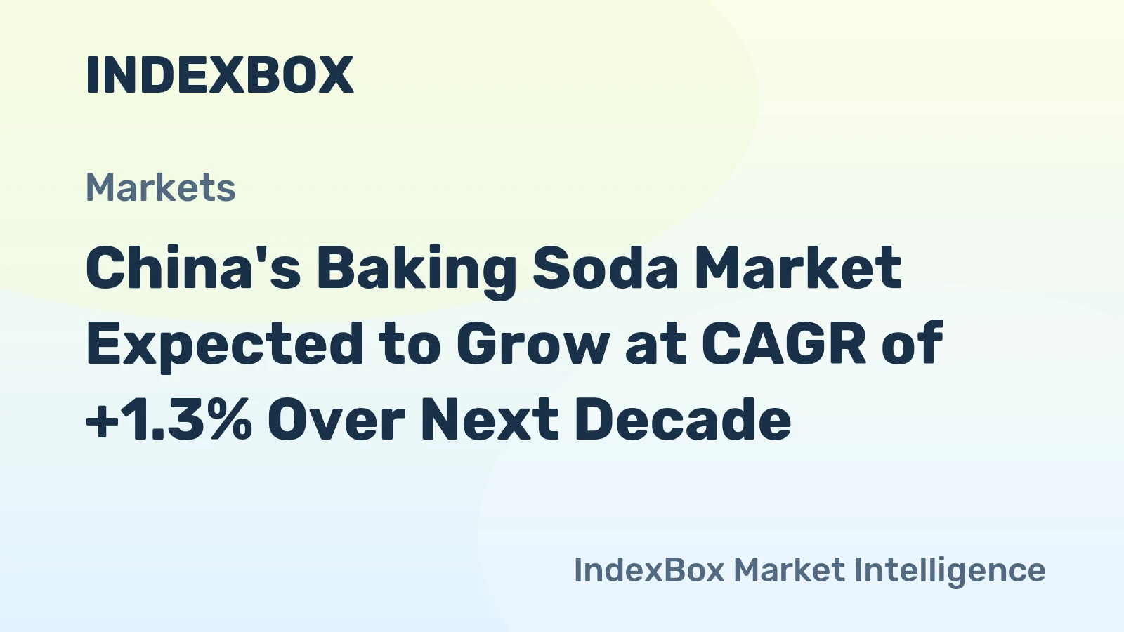 China's Baking Soda Market Expected to Grow at CAGR of +1.3% Over Next Decade
