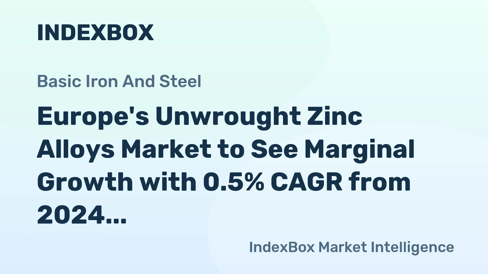 Europe's Unwrought Zinc Alloys Market to See Marginal Growth with 0.5% CAGR from 2024 to 2035