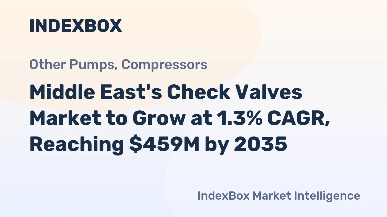 Middle East's Check Valves Market to Grow at 1.3% CAGR, Reaching $459M by 2035