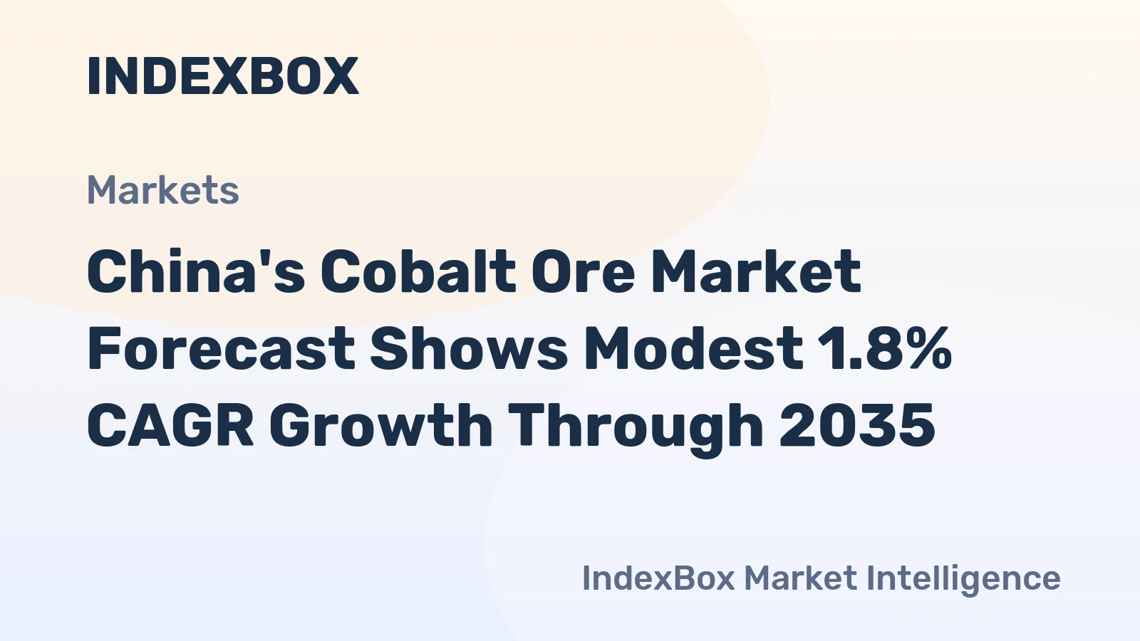 China's Cobalt Ore Market Forecast Shows Modest 1.8% CAGR Growth Through 2035