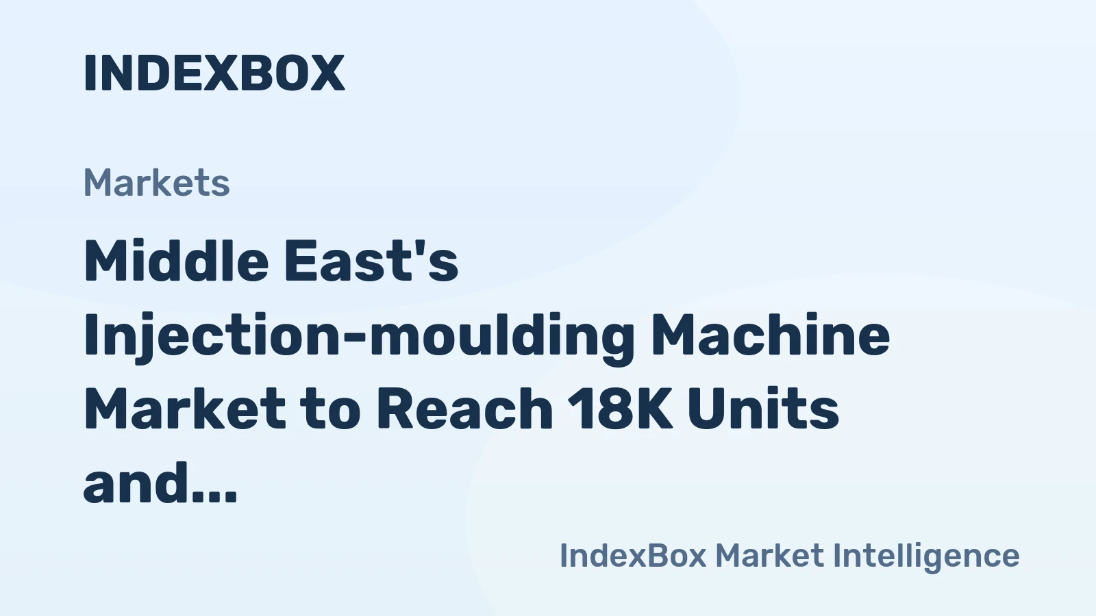 Middle East's Injection-moulding Machine Market to Reach 18K Units and $1.2B by 2035