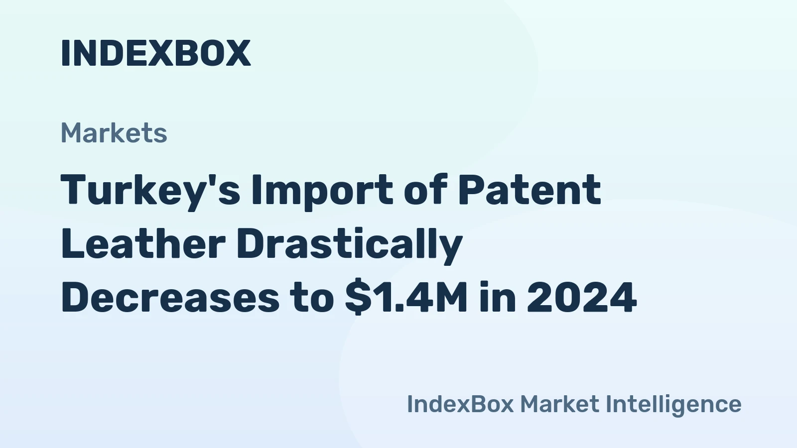 Turkey's Import of Patent Leather Drastically Decreases to $1.4M in 2024