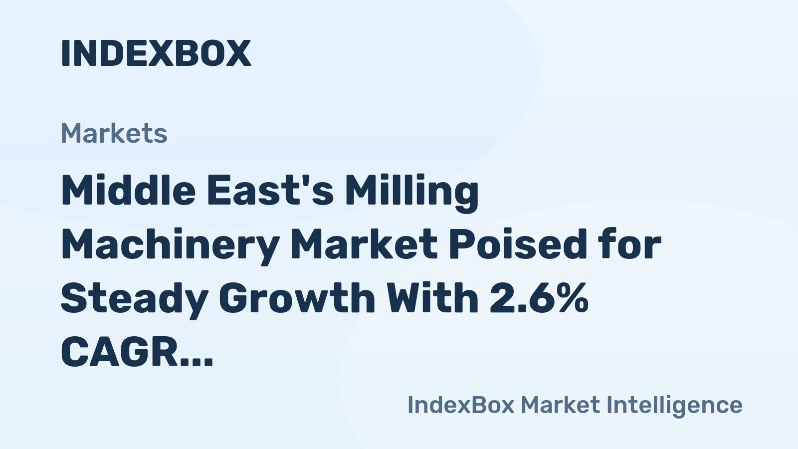 Middle East's Milling Machinery Market Poised for Steady Growth With 2.6% CAGR Through 2035