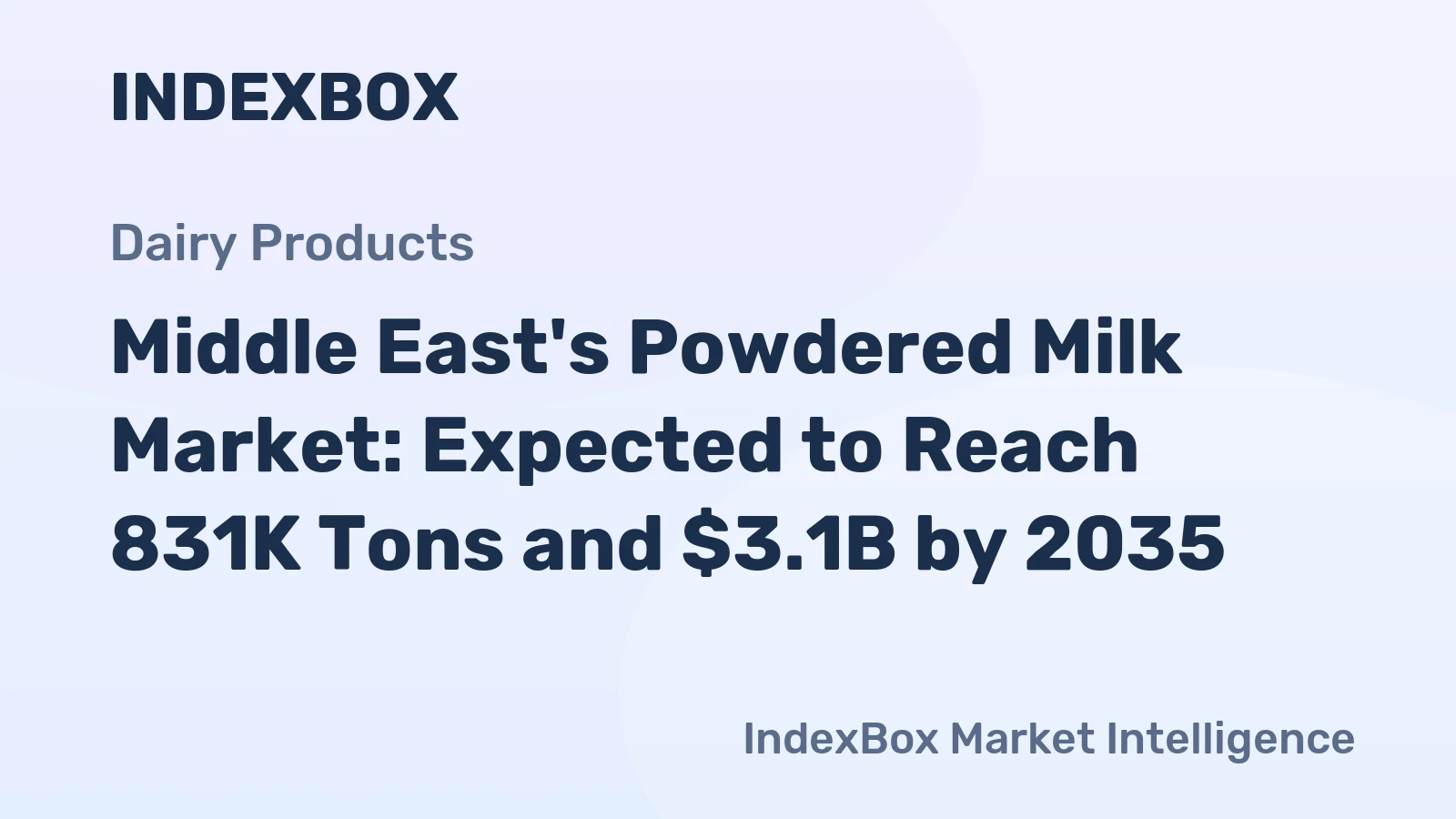 Middle East's Powdered Milk Market: Expected to Reach 831K Tons and $3.1B by 2035