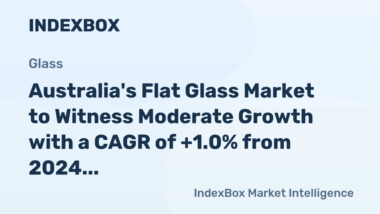 Australia's Flat Glass Market to Witness Moderate Growth with a CAGR of +1.0% from 2024 to 2035