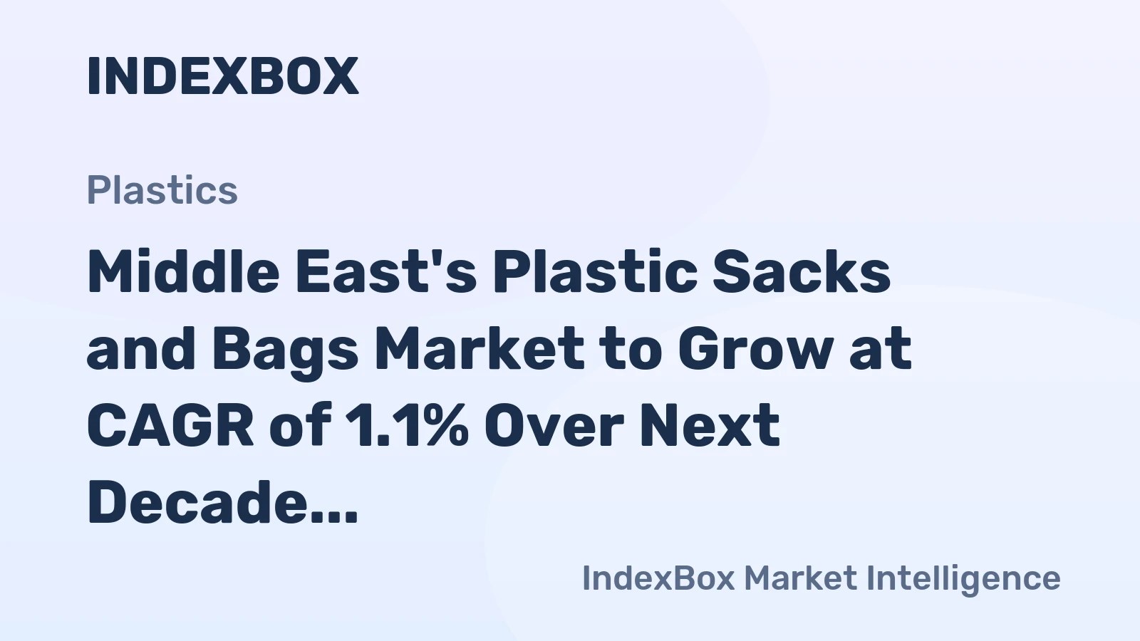 Middle East's Plastic Sacks and Bags Market to Grow at CAGR of 1.1% Over Next Decade