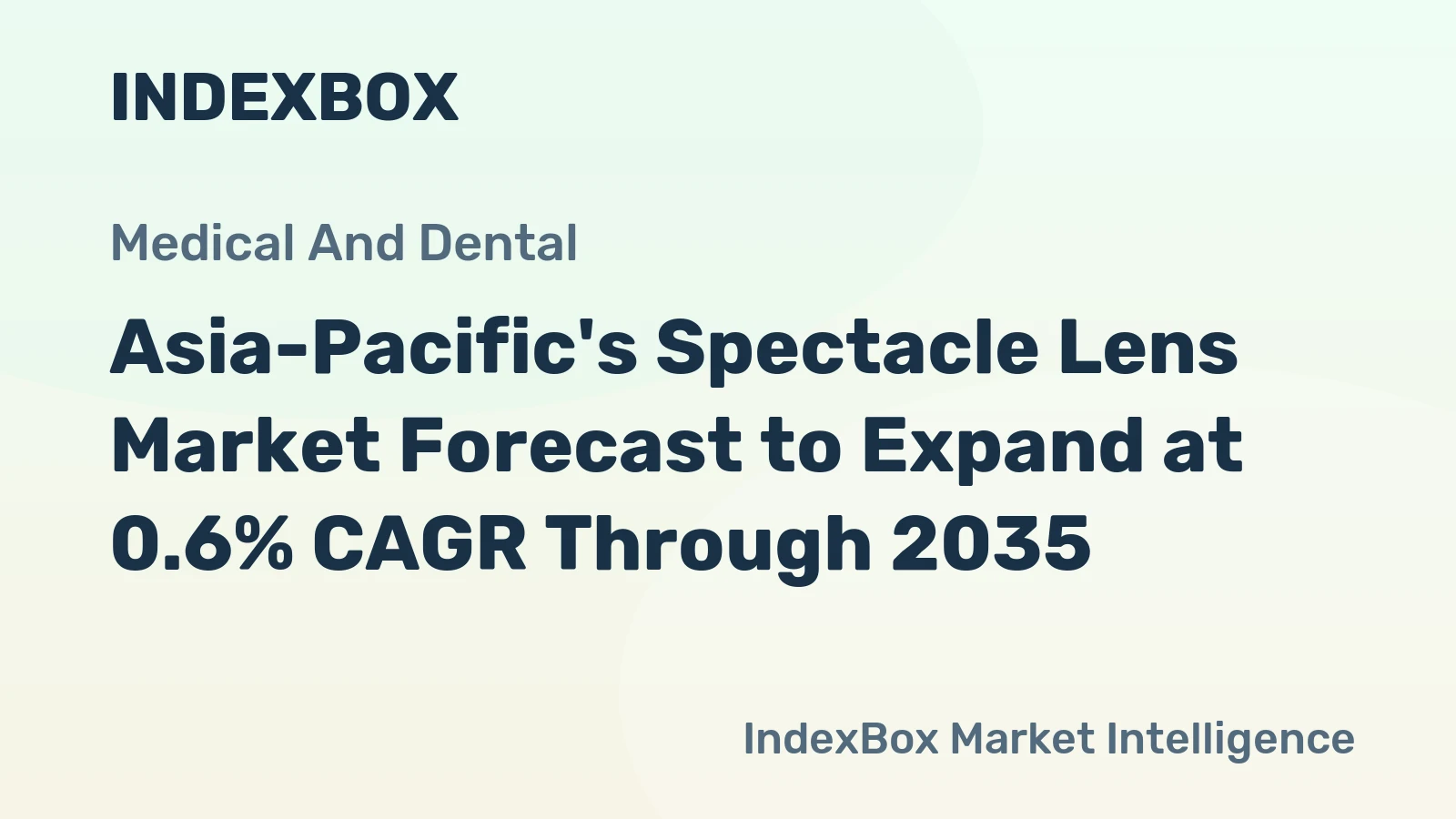 Asia-Pacific's Spectacle Lens Market Forecast to Expand at 0.6% CAGR Through 2035