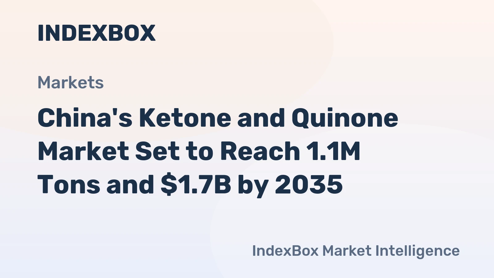 China's Ketone and Quinone Market Set to Reach 1.1M Tons and $1.7B by 2035