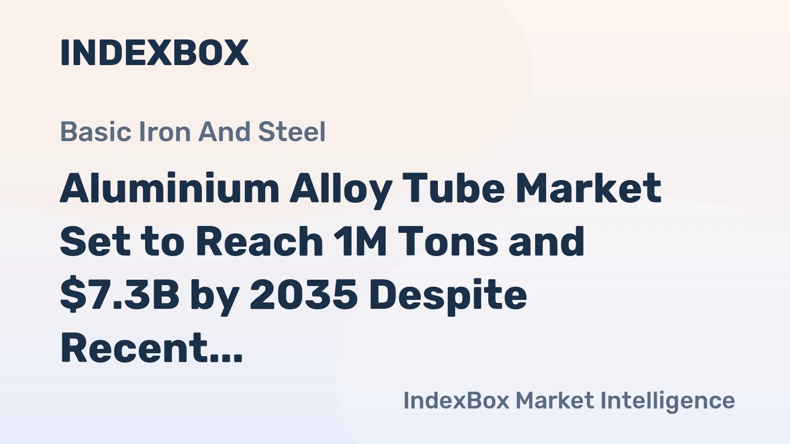 Aluminium Alloy Tube Market Set to Reach 1M Tons and $7.3B by 2035 Despite Recent Contraction