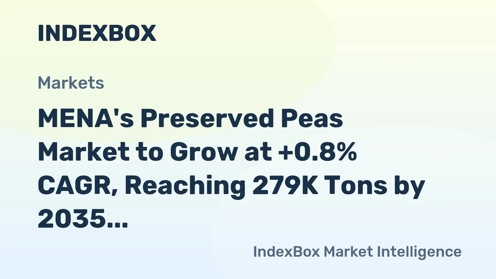 MENA's Preserved Peas Market to Grow at +0.8% CAGR, Reaching 279K Tons by 2035
