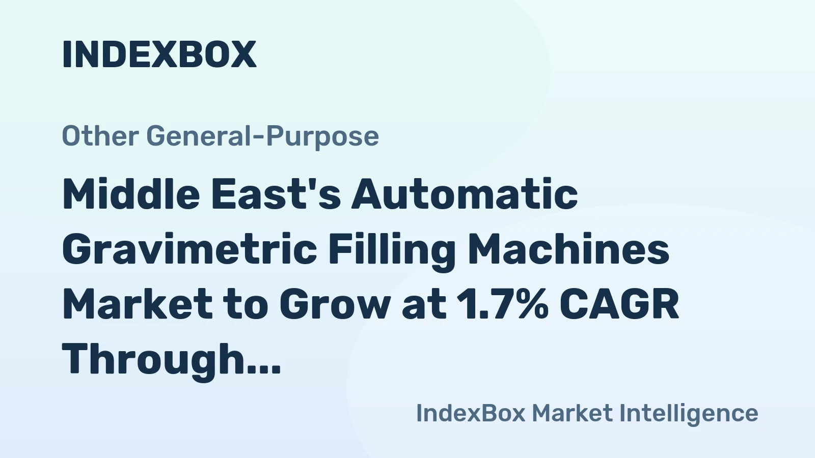 Middle East's Automatic Gravimetric Filling Machines Market to Grow at 1.7% CAGR Through 2035