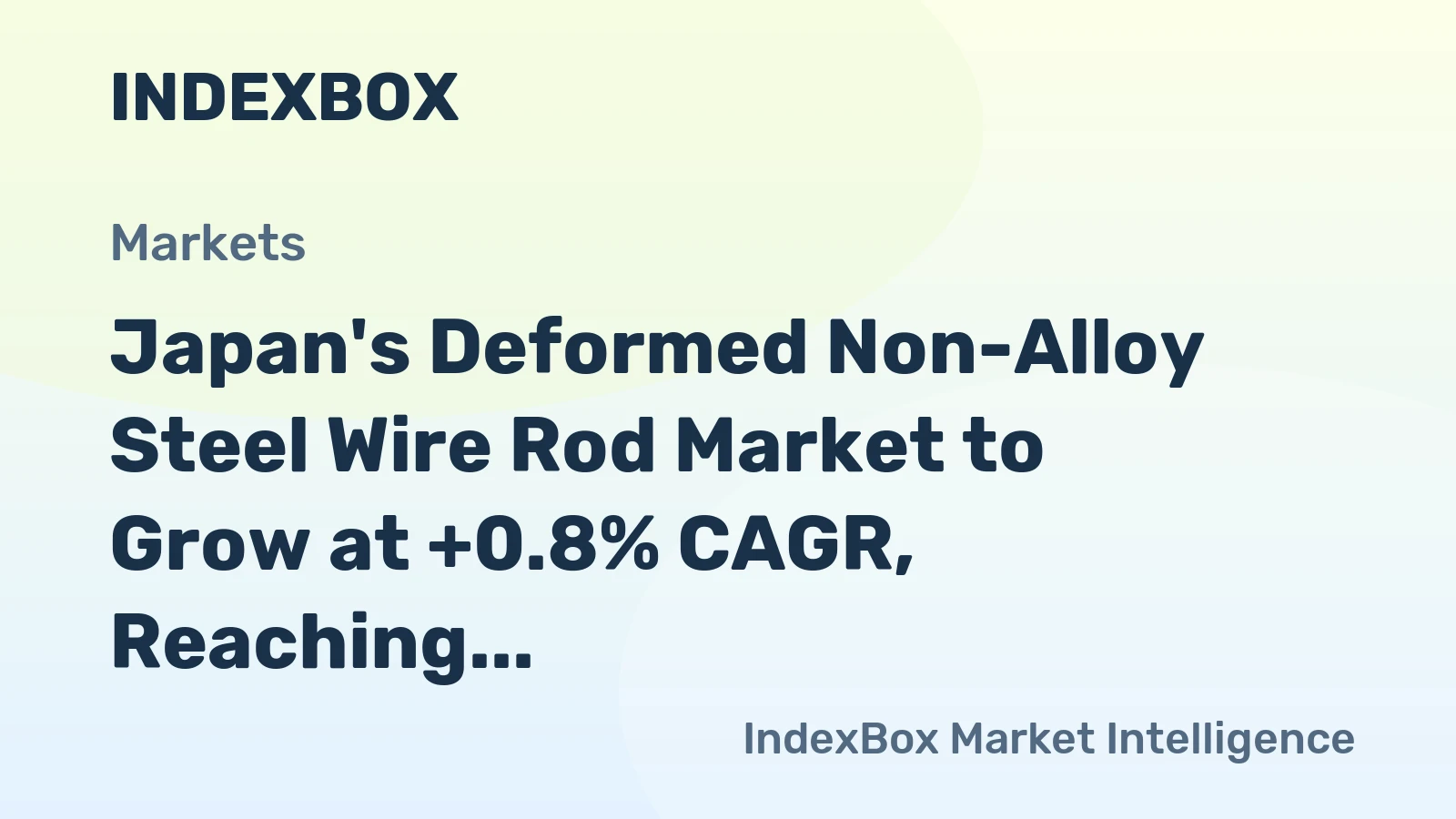 Japan's Deformed Non-Alloy Steel Wire Rod Market to Grow at +0.8% CAGR, Reaching 3.1K Tons by 2035