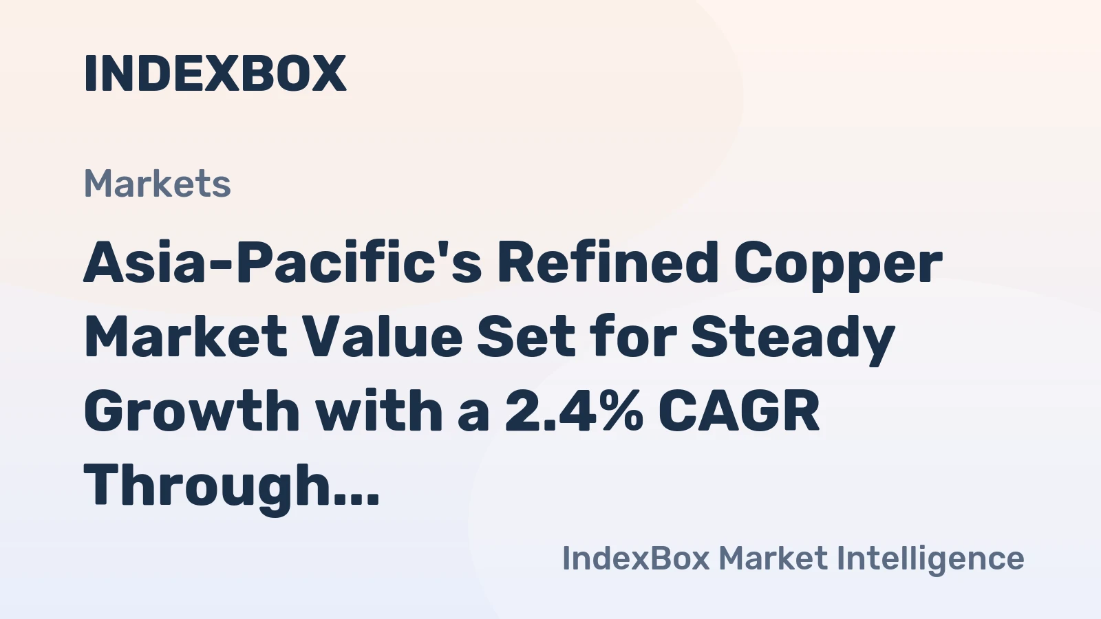 Asia-Pacific's Refined Copper Market Value Set for Steady Growth with a 2.4% CAGR Through 2035