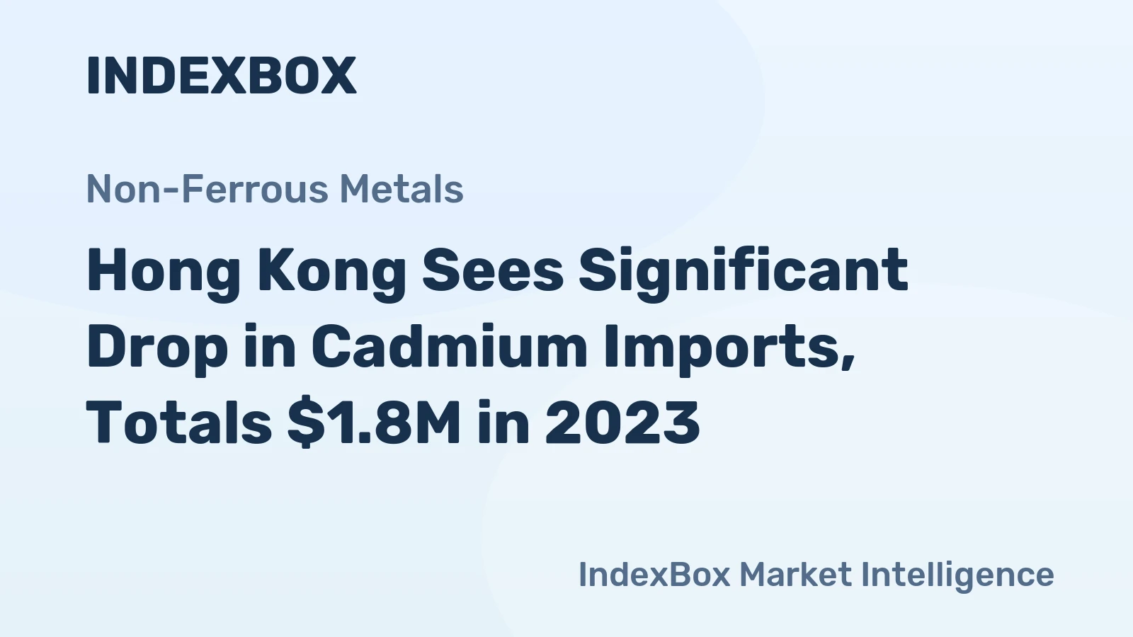 Hong Kong Sees Significant Drop in Cadmium Imports, Totals $1.8M in 2023
