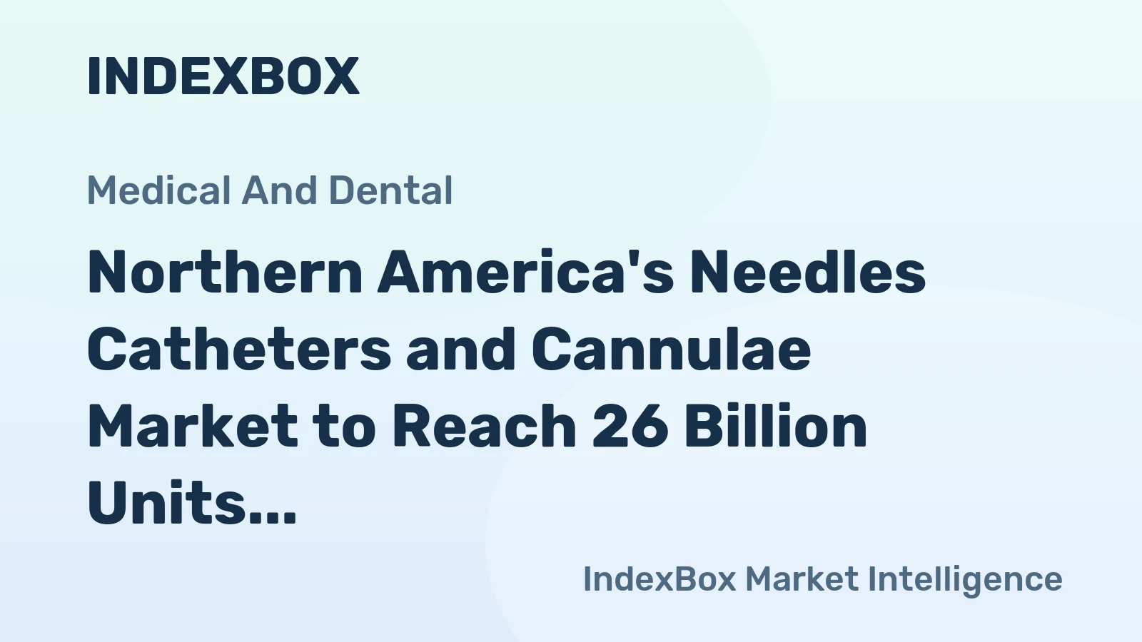 Northern America's Needles Catheters and Cannulae Market to Reach 26 Billion Units and $10.6 Billion by 2035