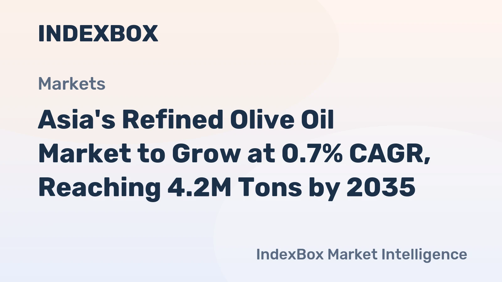 Asia's Refined Olive Oil Market to Grow at 0.7% CAGR, Reaching 4.2M Tons by 2035