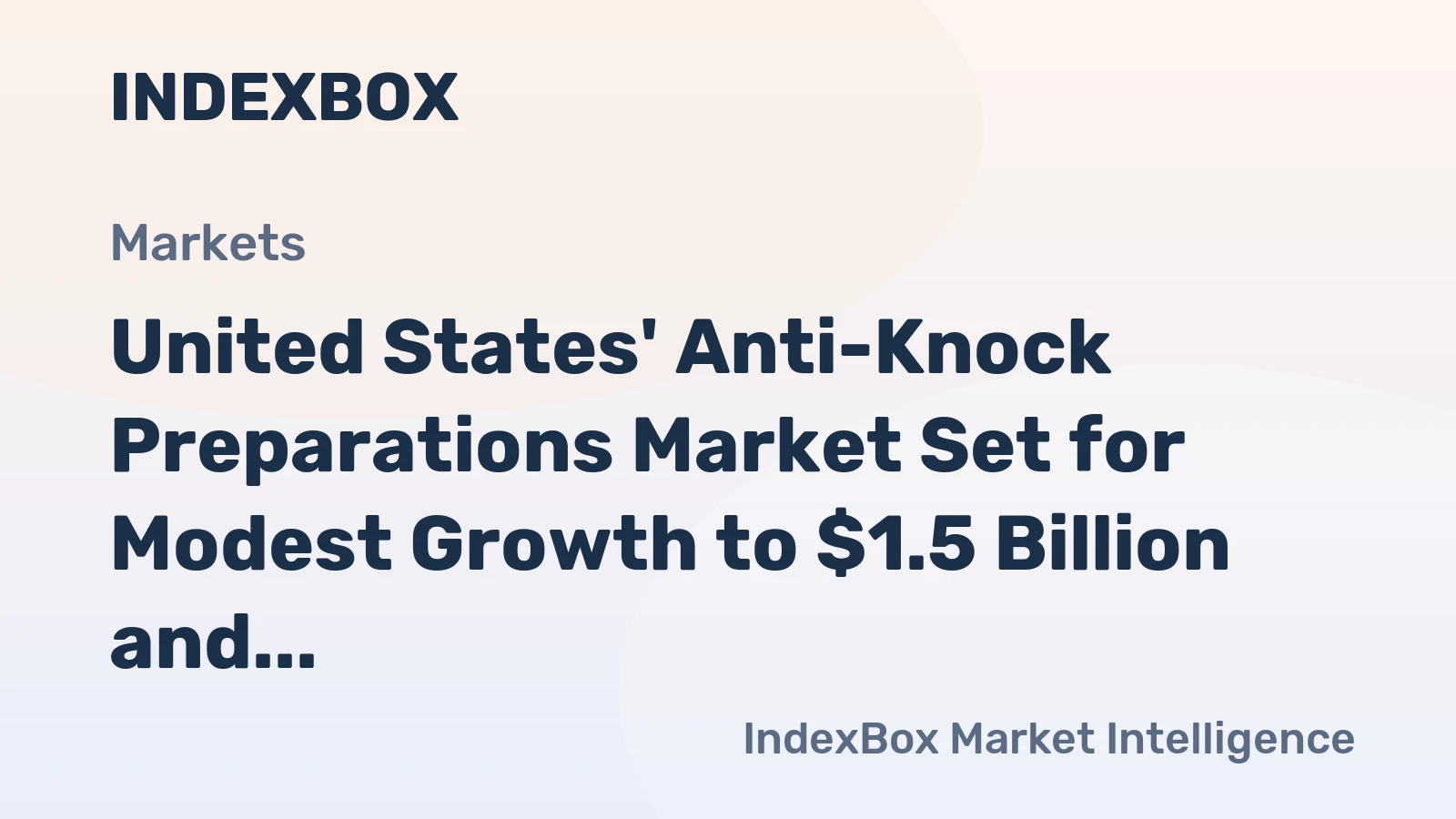 United States' Anti-Knock Preparations Market Set for Modest Growth to $1.5 Billion and 245K Tons