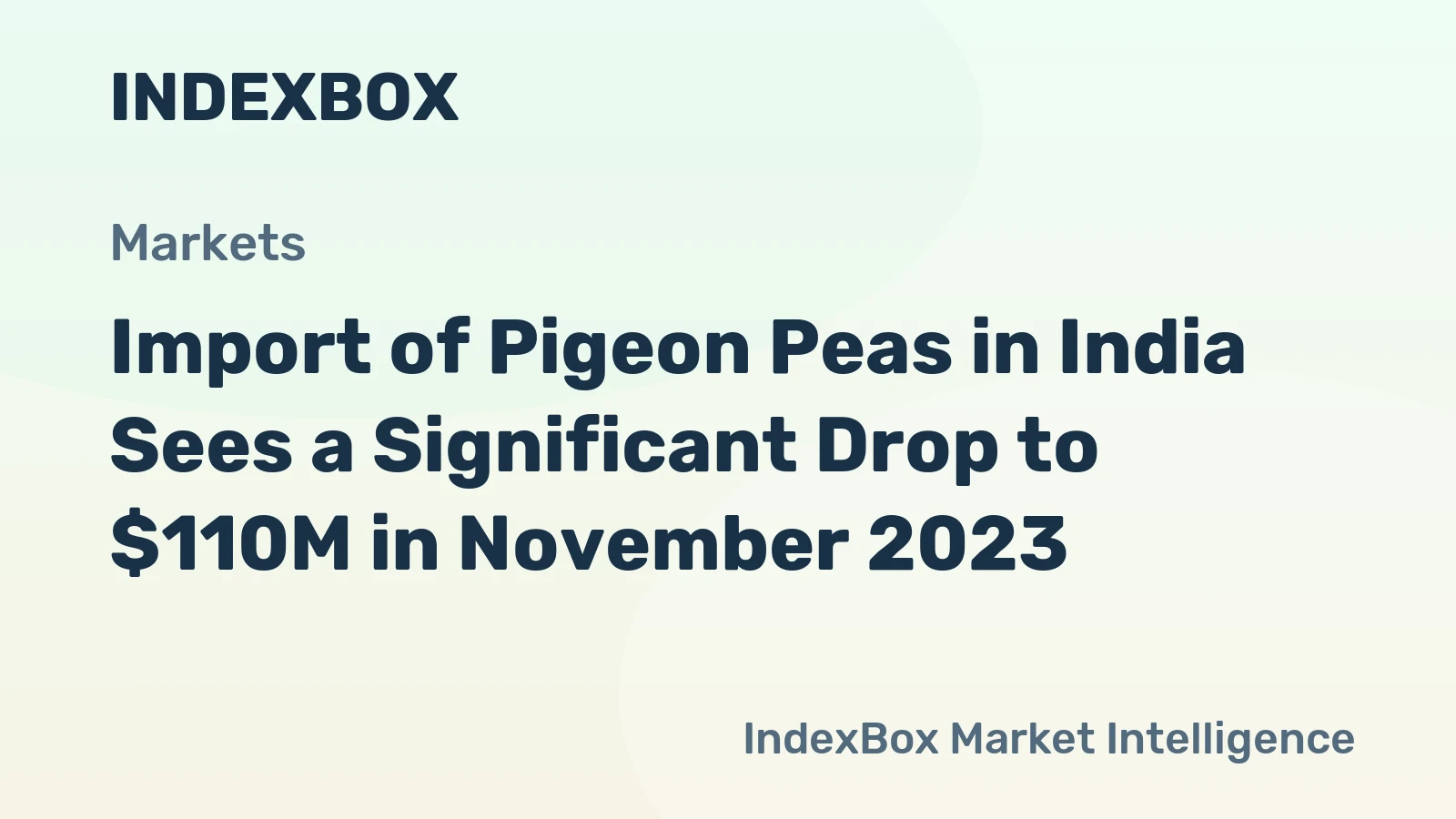 Import of Pigeon Peas in India Sees a Significant Drop to $110M in November 2023