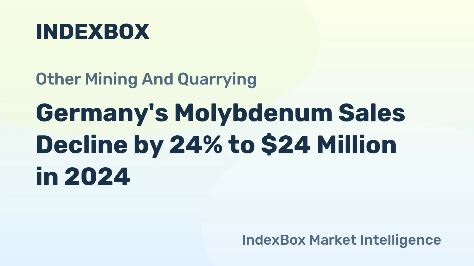 Germany's Molybdenum Sales Decline by 24% to $24 Million in 2024