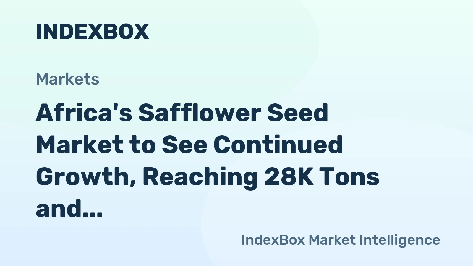 Africa's Safflower Seed Market to See Continued Growth, Reaching 28K Tons and $33M by 2035