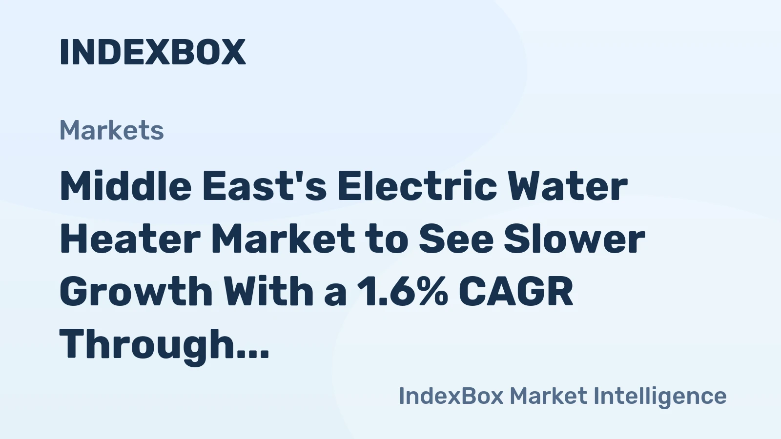 Middle East's Electric Water Heater Market to See Slower Growth With a 1.6% CAGR Through 2035