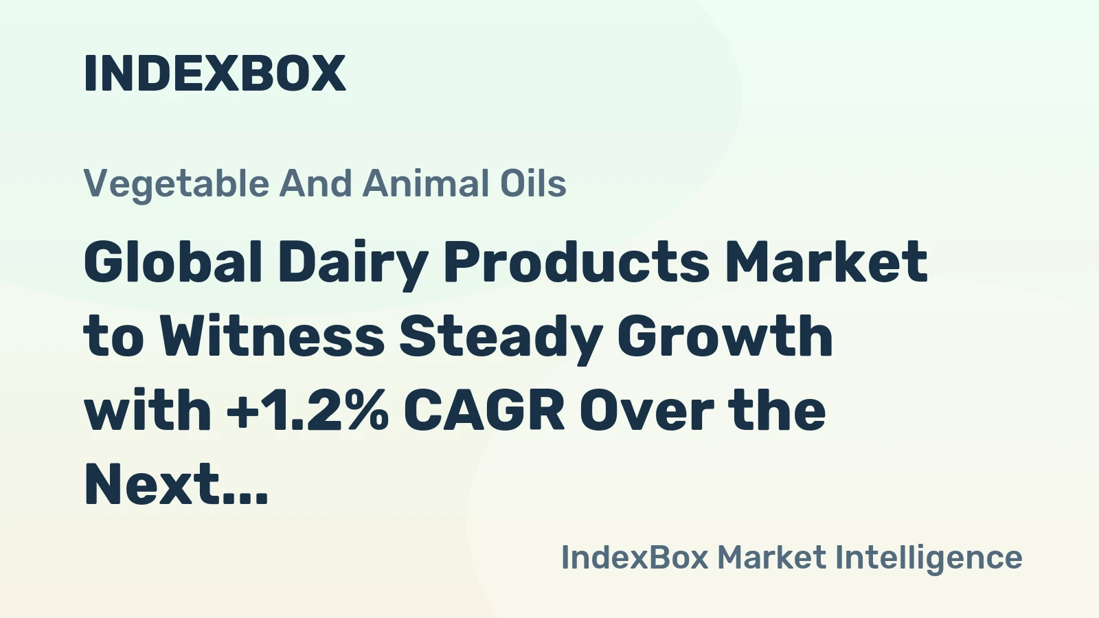 Global Dairy Products Market to Witness Steady Growth with +1.2% CAGR Over the Next Decade