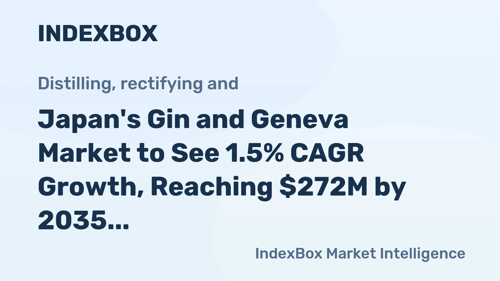 Japan's Gin and Geneva Market to See 1.5% CAGR Growth, Reaching $272M by 2035