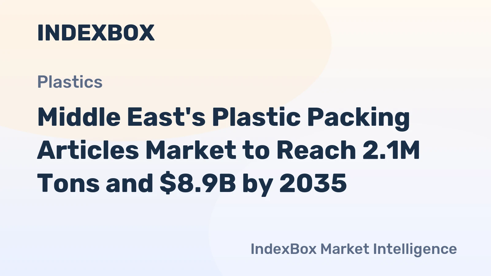 Middle East's Plastic Packing Articles Market to Reach 2.1M Tons and $8.9B by 2035