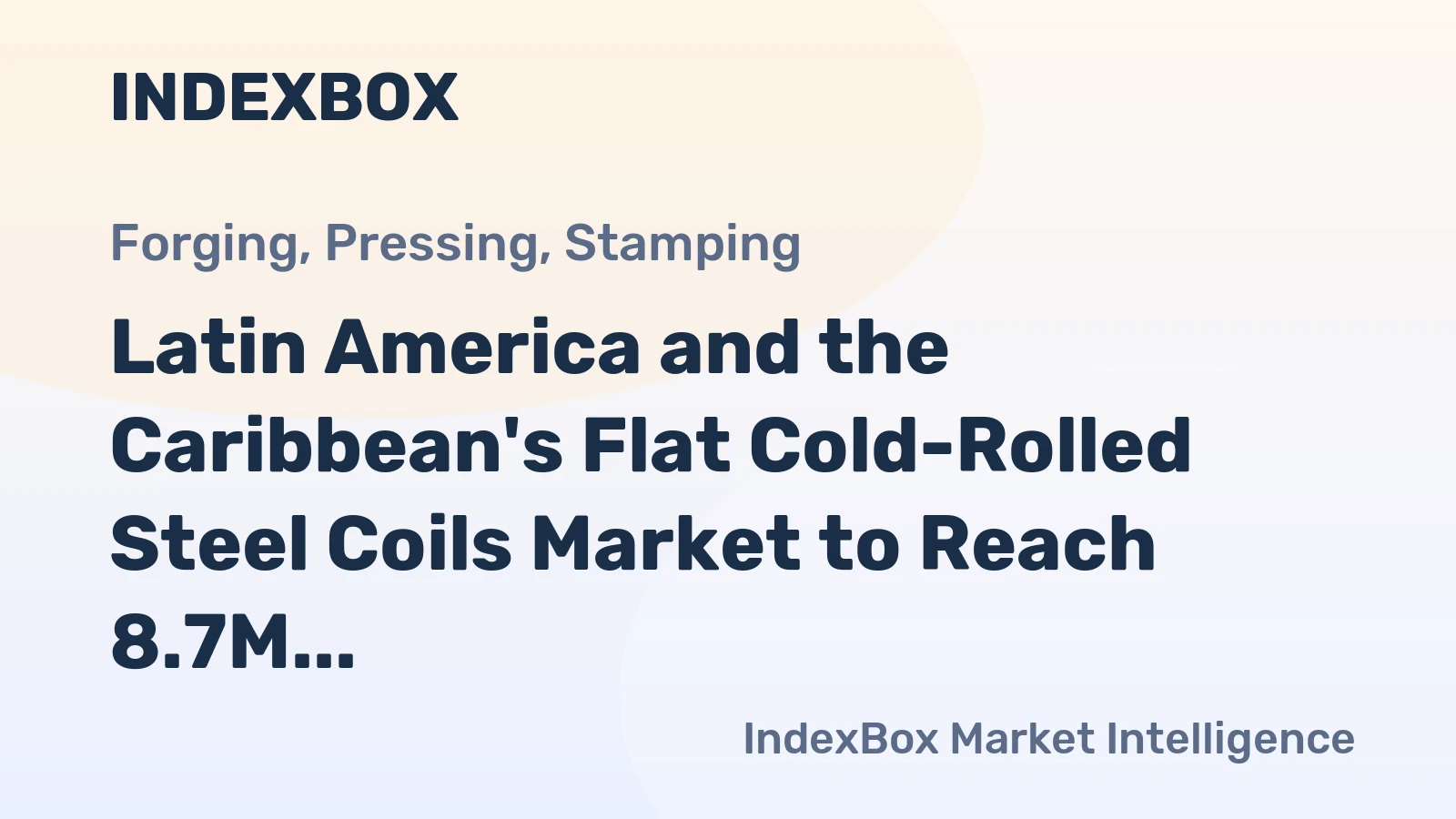 Latin America and the Caribbean's Flat Cold-Rolled Steel Coils Market to Reach 8.7M Tons and $8.1B by 2035