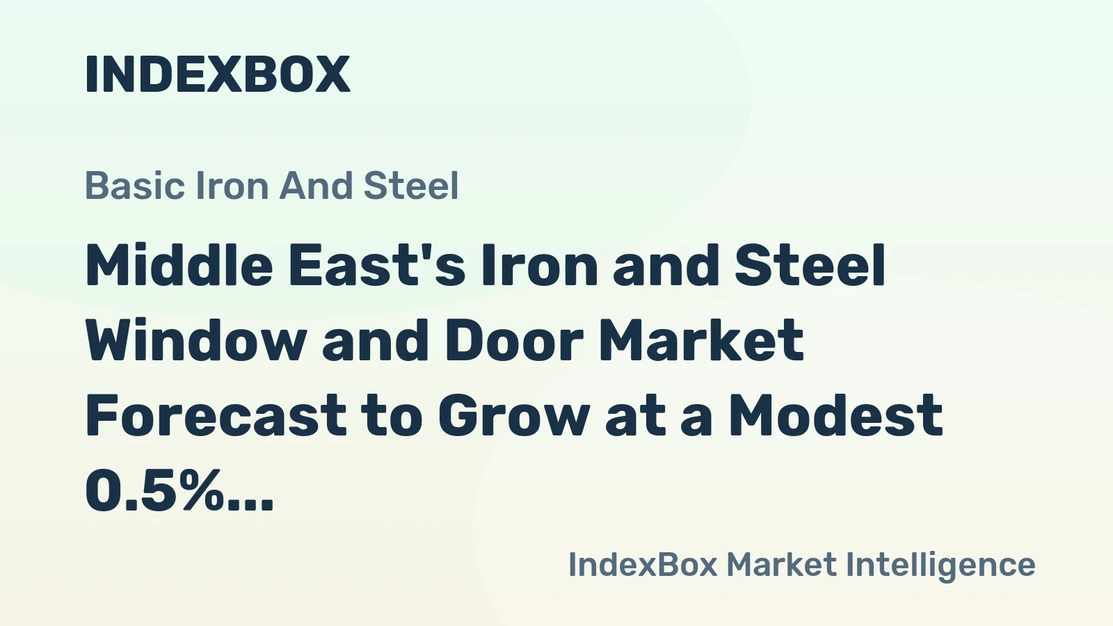 Middle East's Iron and Steel Window and Door Market Forecast to Grow at a Modest 0.5% CAGR Through 2035