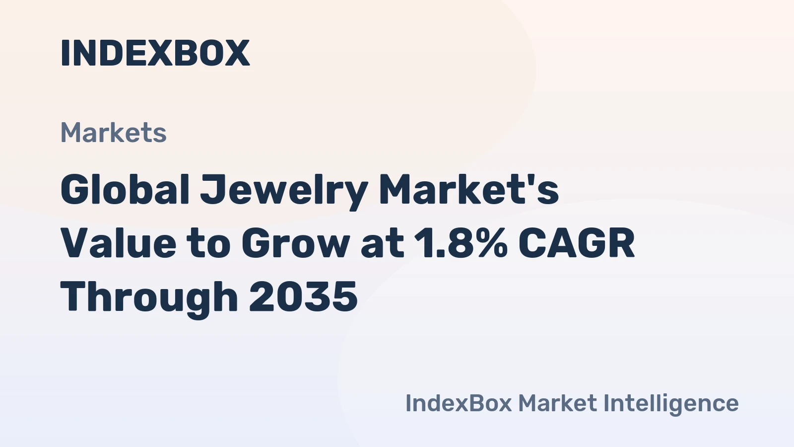 Global Jewelry Market's Value to Grow at 1.8% CAGR Through 2035