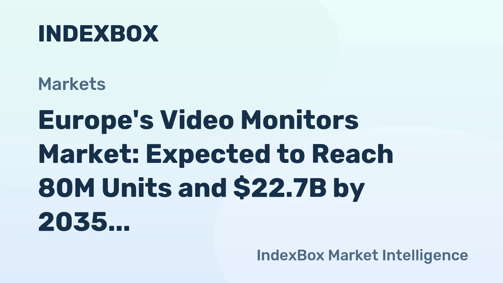 Europe's Video Monitors Market: Expected to Reach 80M Units and $22.7B by 2035