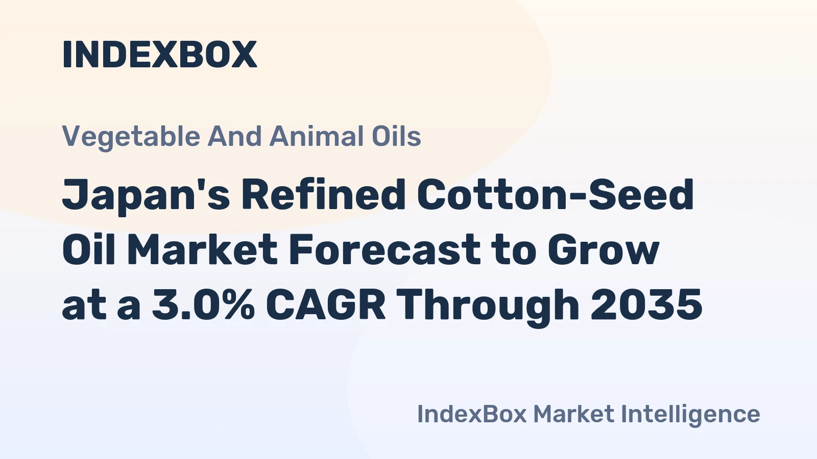 Japan's Refined Cotton-Seed Oil Market Forecast to Grow at a 3.0% CAGR Through 2035