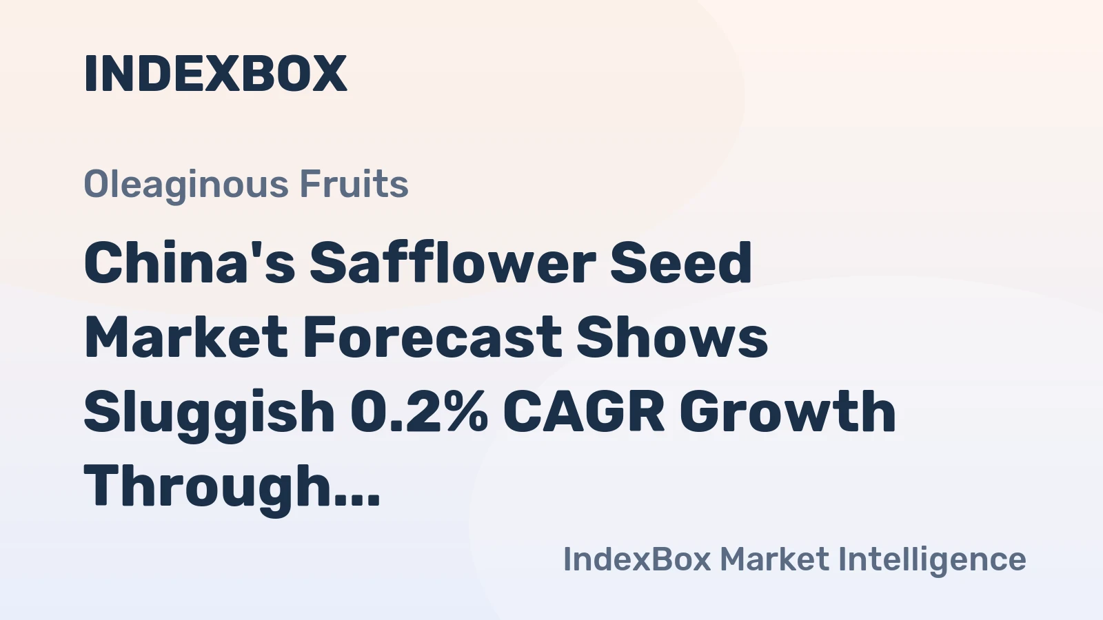 China's Safflower Seed Market Forecast Shows Sluggish 0.2% CAGR Growth Through 2035
