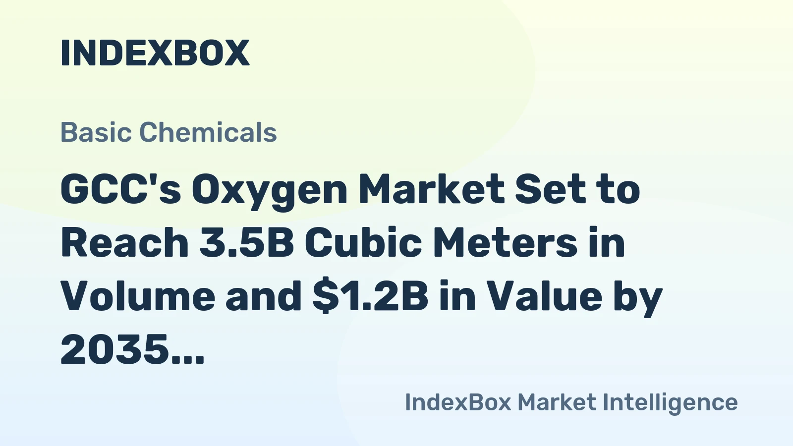 GCC's Oxygen Market Set to Reach 3.5B Cubic Meters in Volume and $1.2B in Value by 2035