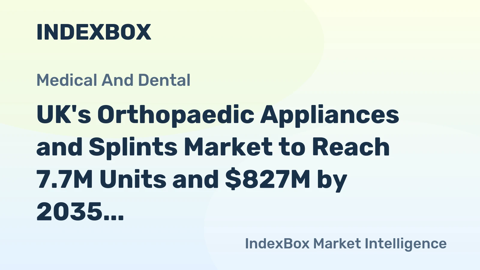 UK's Orthopaedic Appliances and Splints Market to Reach 7.7M Units and $827M by 2035