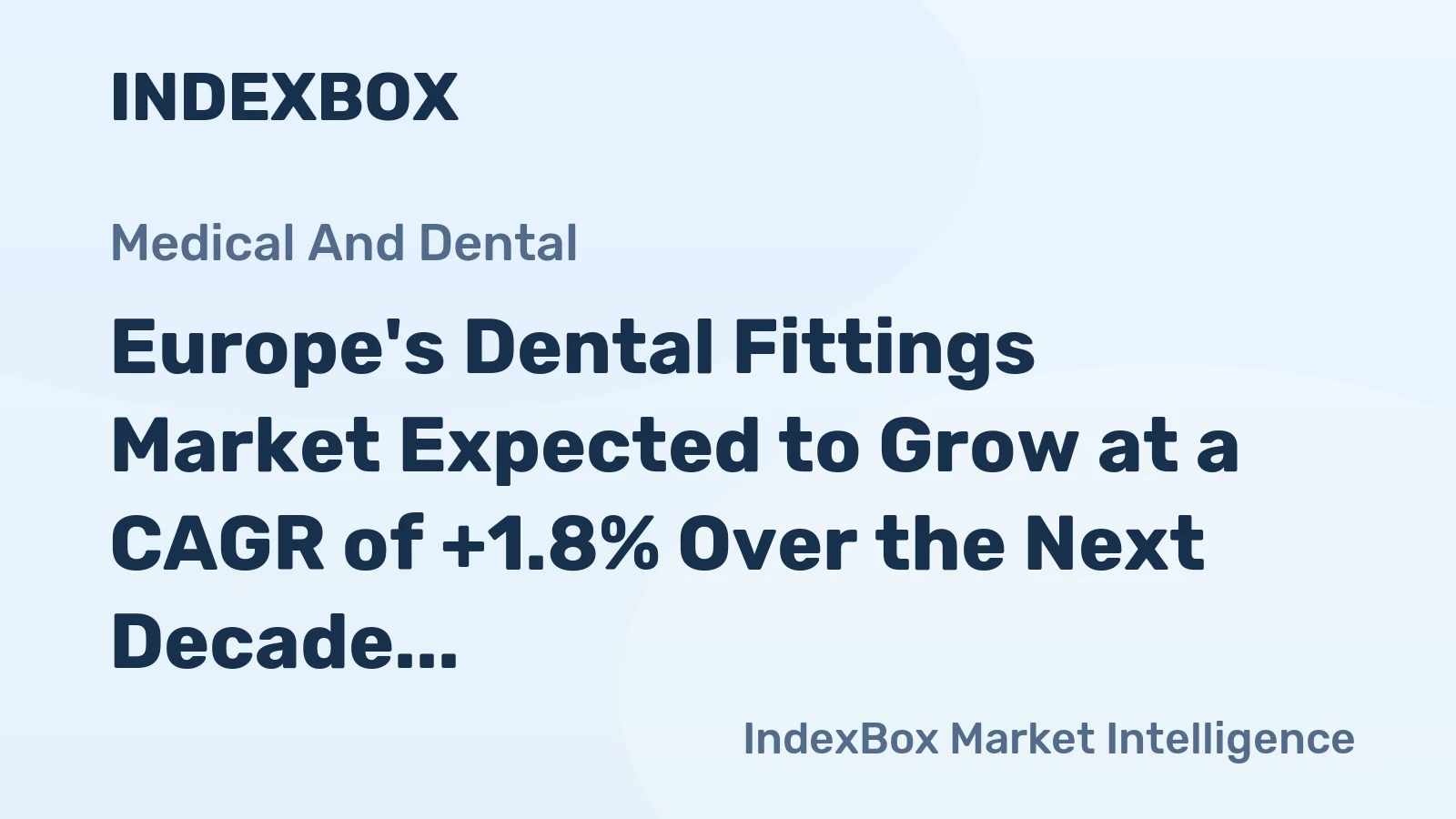 Europe's Dental Fittings Market Expected to Grow at a CAGR of +1.8% Over the Next Decade
