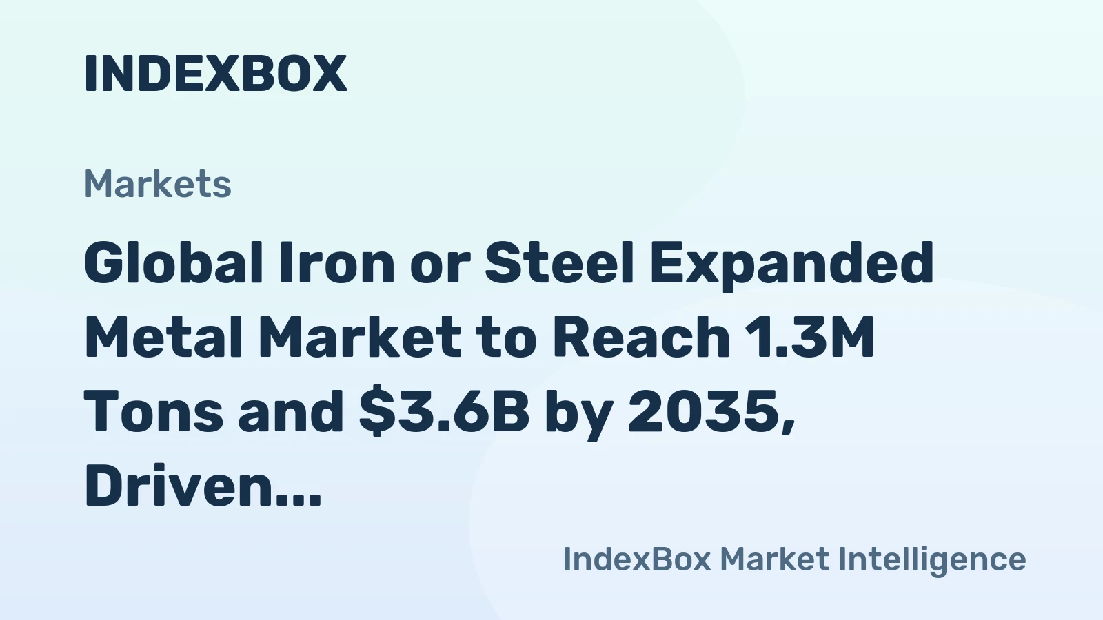 Global Iron or Steel Expanded Metal Market to Reach 1.3M Tons and $3.6B by 2035, Driven by Increasing Demand Worldwide