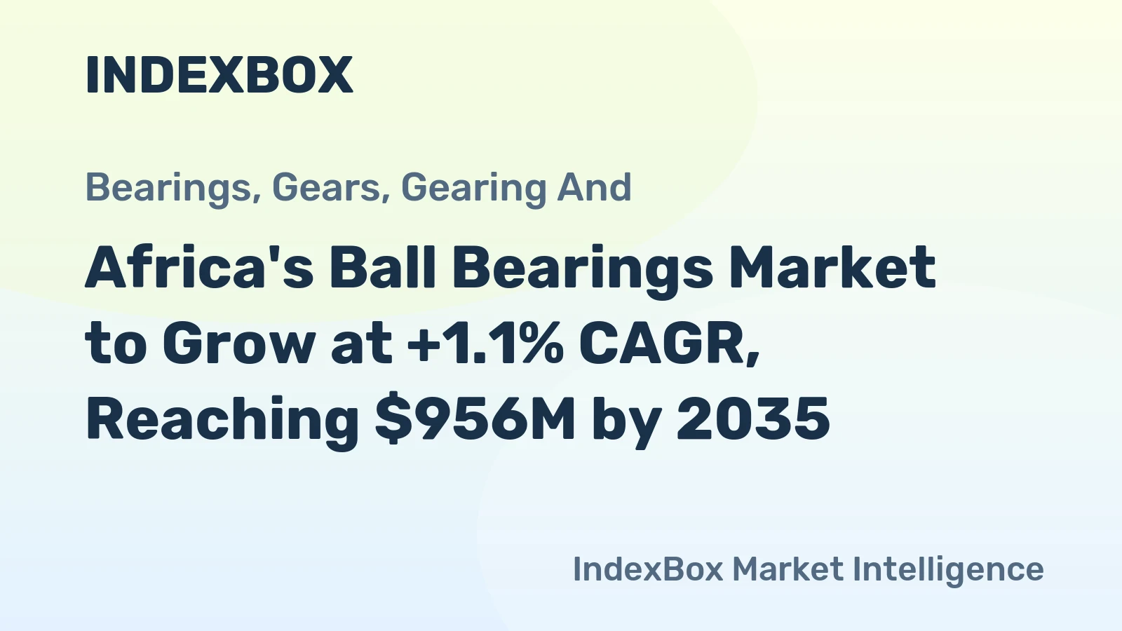 Africa's Ball Bearings Market to Grow at +1.1% CAGR, Reaching $956M by 2035
