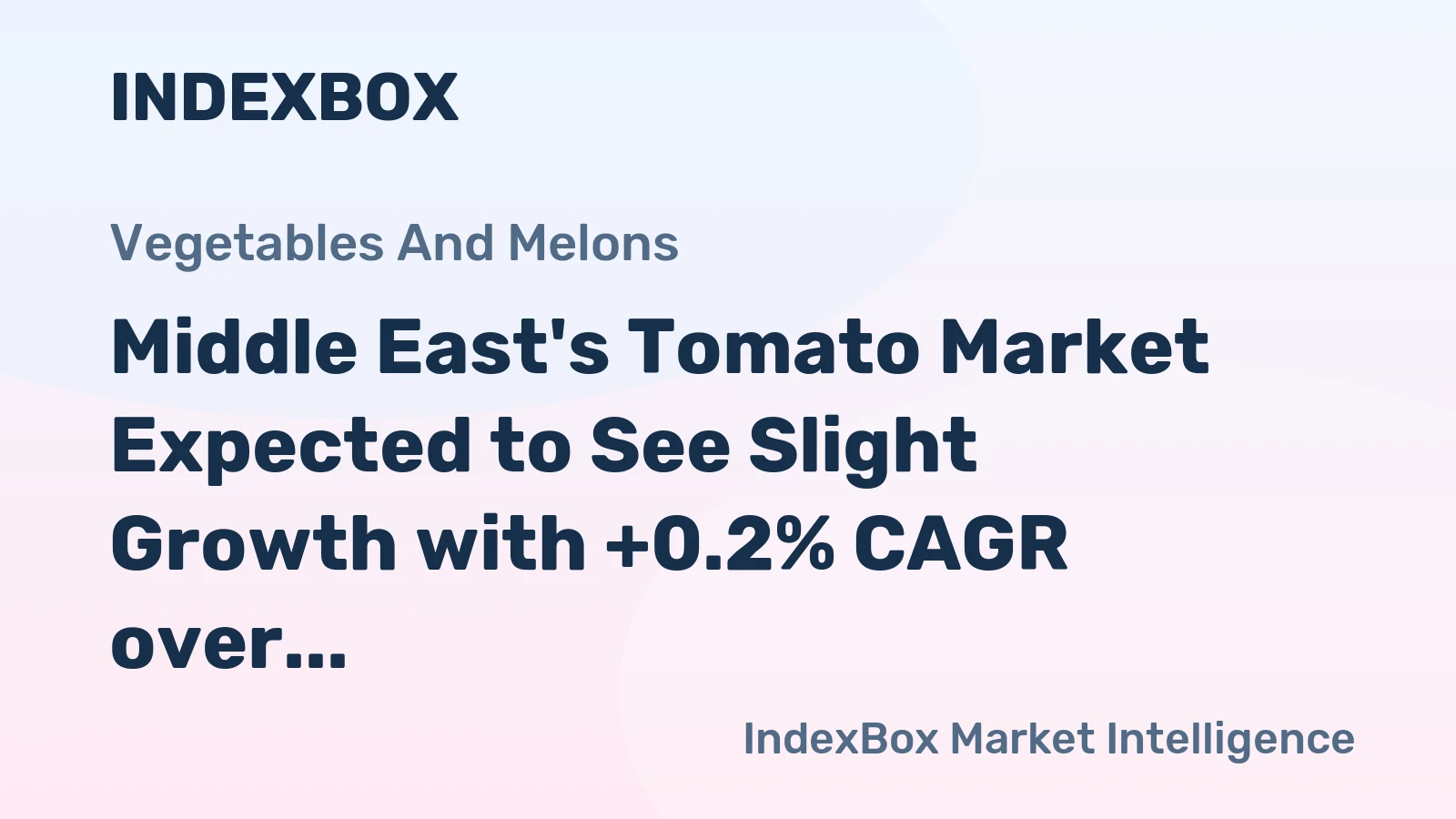Middle East's Tomato Market Expected to See Slight Growth with +0.2% CAGR over the Next Decade