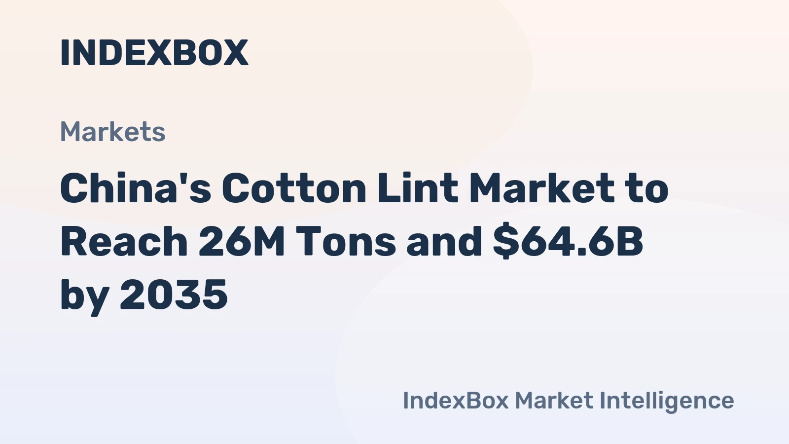 China's Cotton Lint Market to Reach 26M Tons and $64.6B by 2035