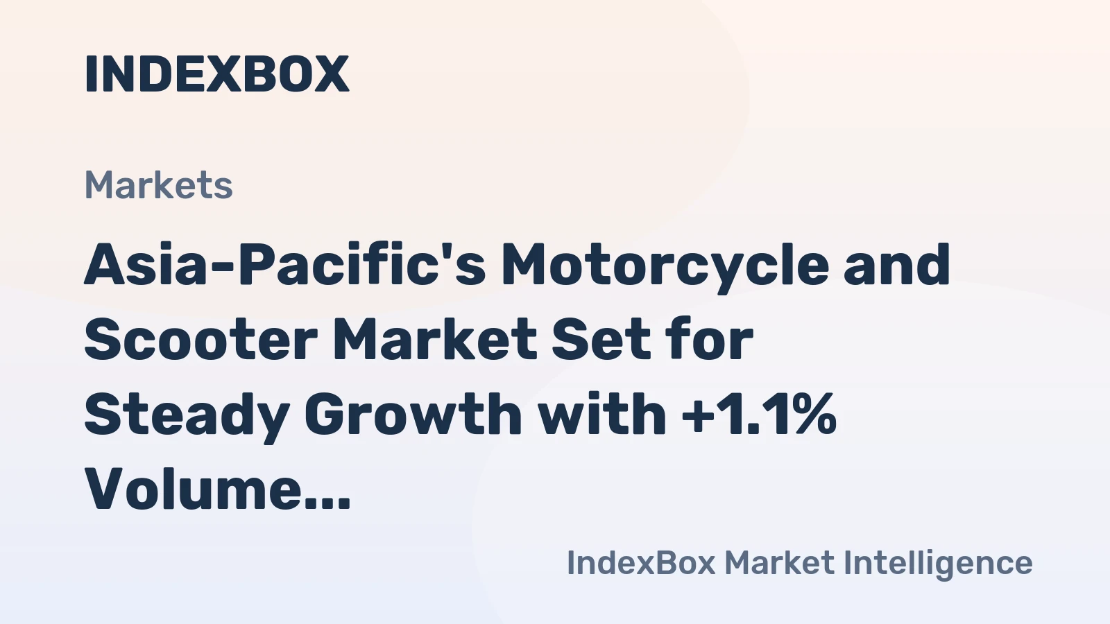Asia-Pacific's Motorcycle and Scooter Market Set for Steady Growth with +1.1% Volume CAGR Through 2035