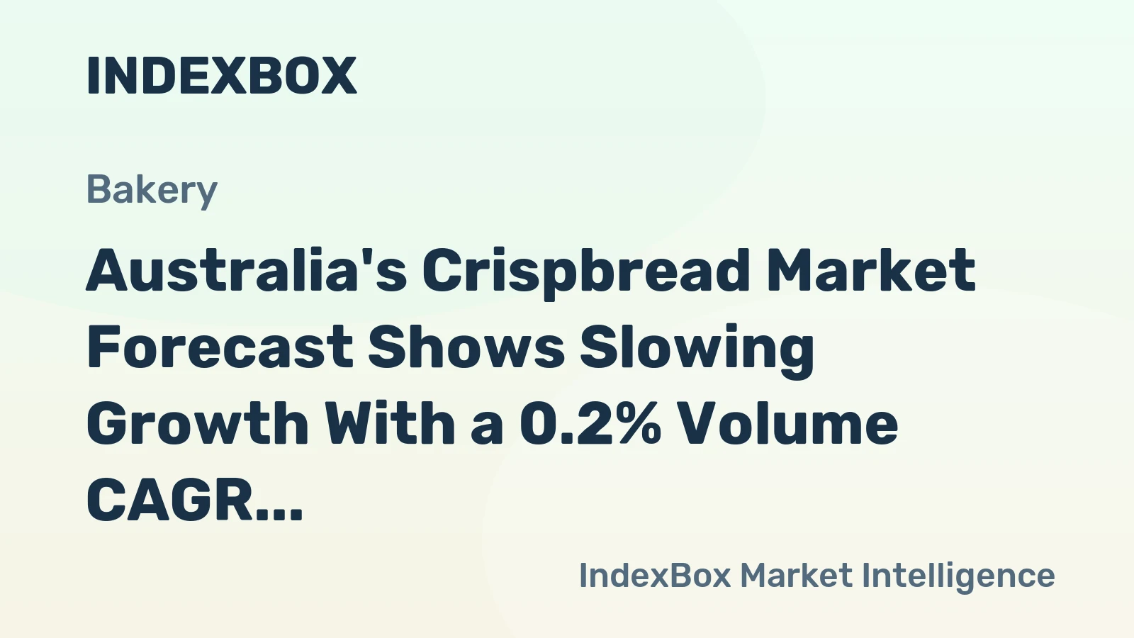 Australia's Crispbread Market Forecast Shows Slowing Growth With a 0.2% Volume CAGR